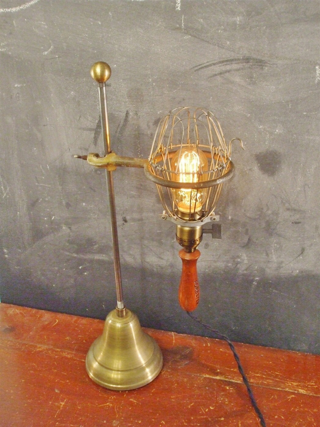 Vintage Antique Industrial Trouble Light With Stand - Cage Pendant Lamp ...