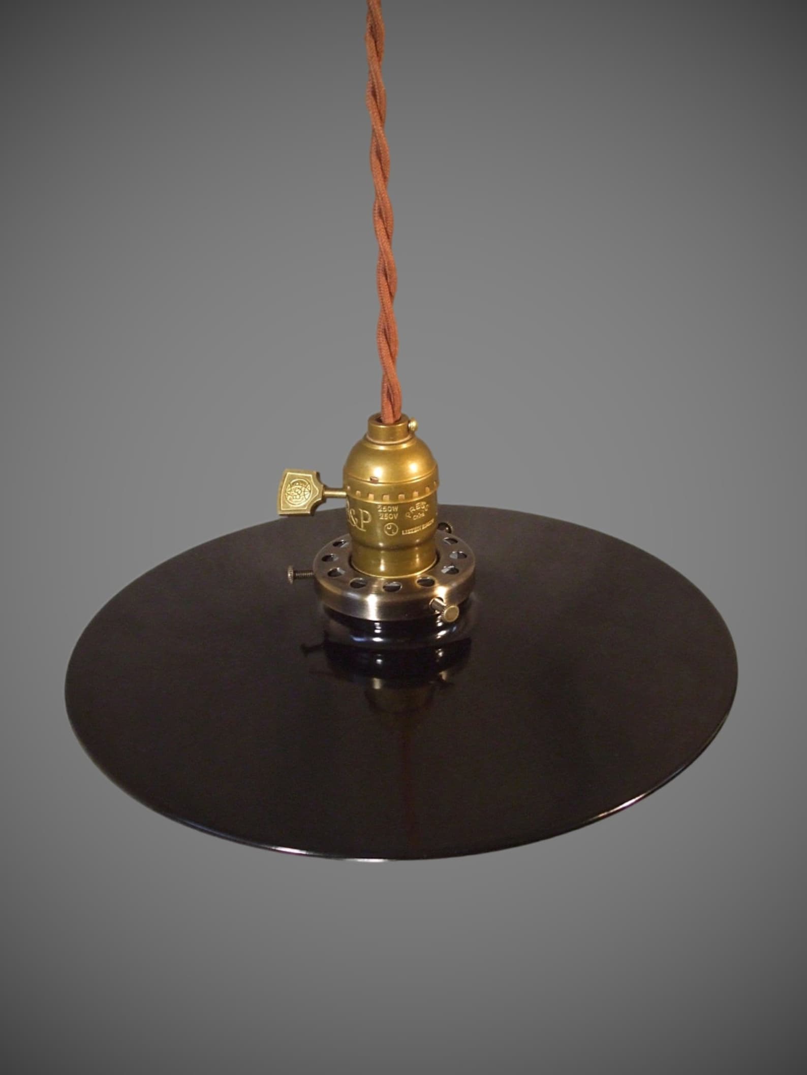 Vintage Industrial Hanging Light - Machine Age Minimalist Bare Bulb ...