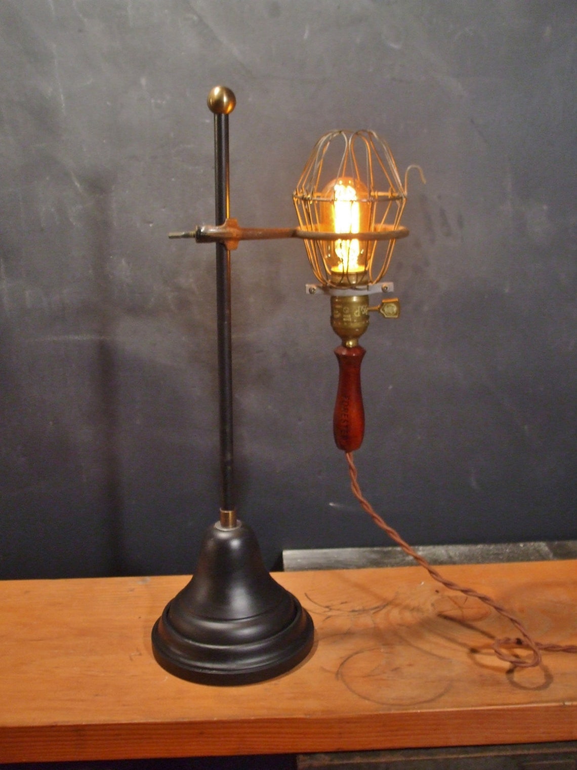 Vintage Industrial Desk Lamp Trouble Light With Lab Stand - Etsy