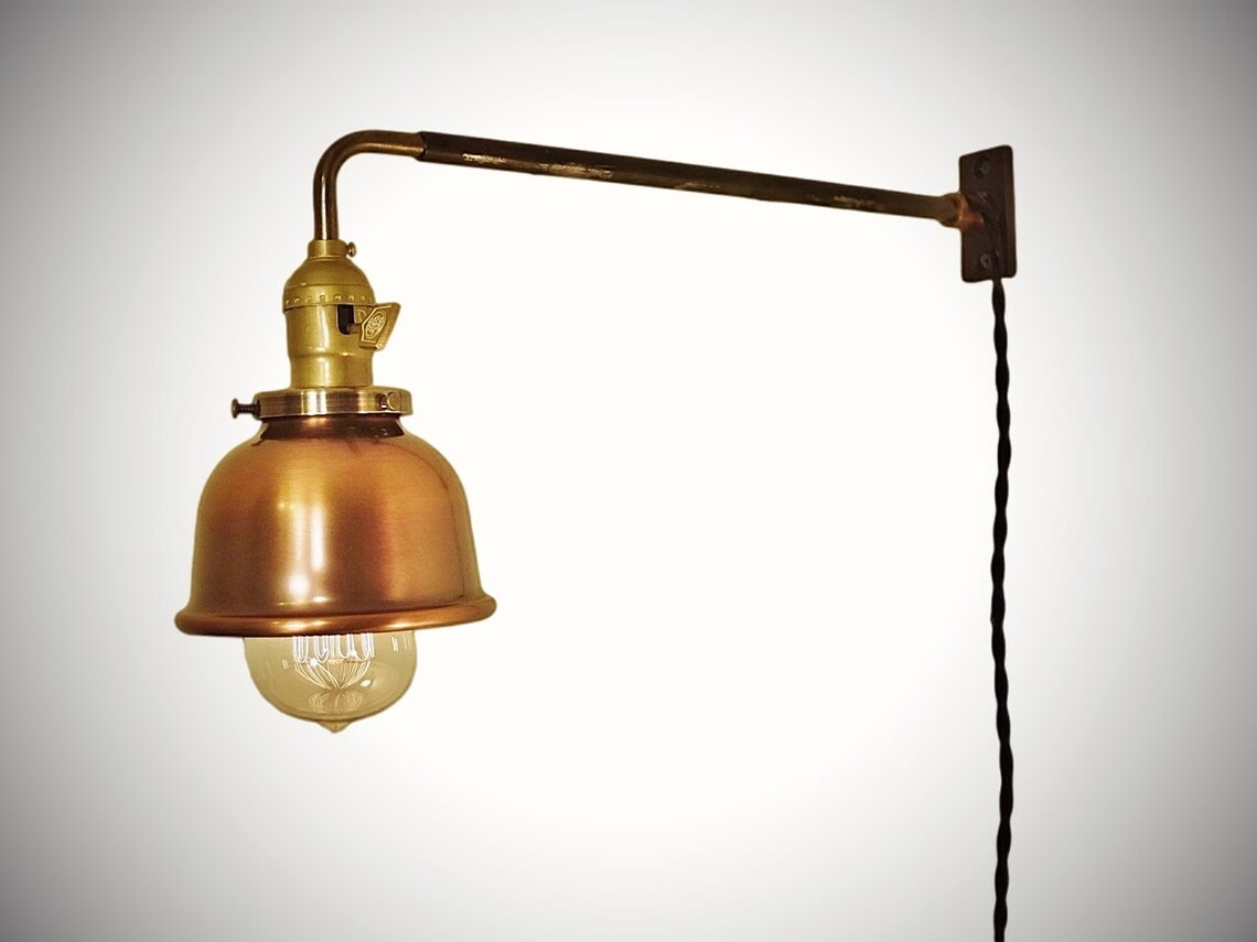 Vintage Industrial Wall Mount Light - COPPER SHADE - Machine Age ...