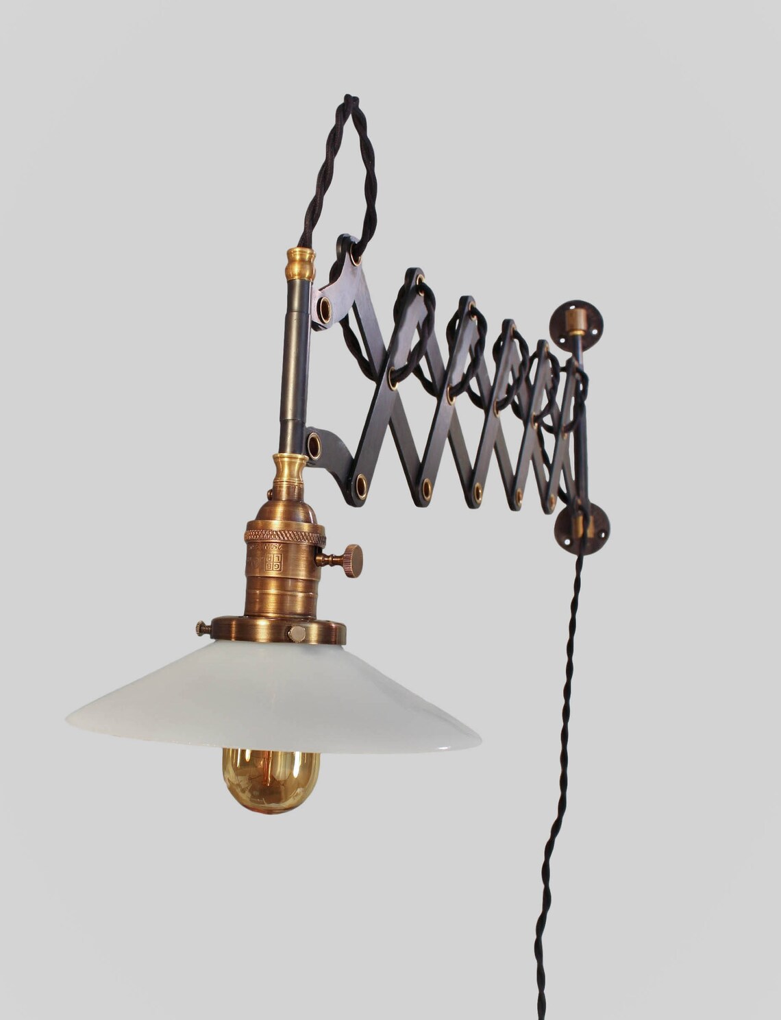 Vintage Industrial Scissor Lamp - Scissor Sconce - Expandable Accordion ...