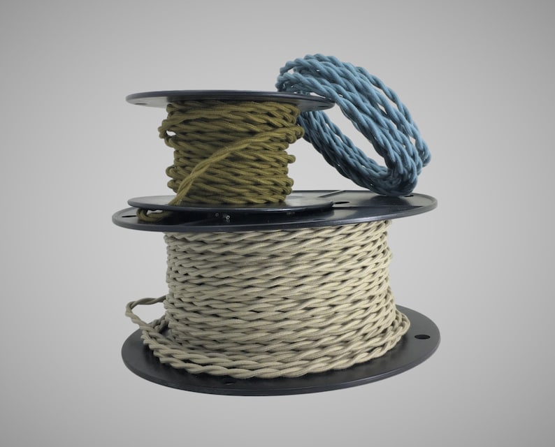 Vintage Twisted Cloth Lamp Cord - Light Fixture Wiring - Pendant Lamp ...