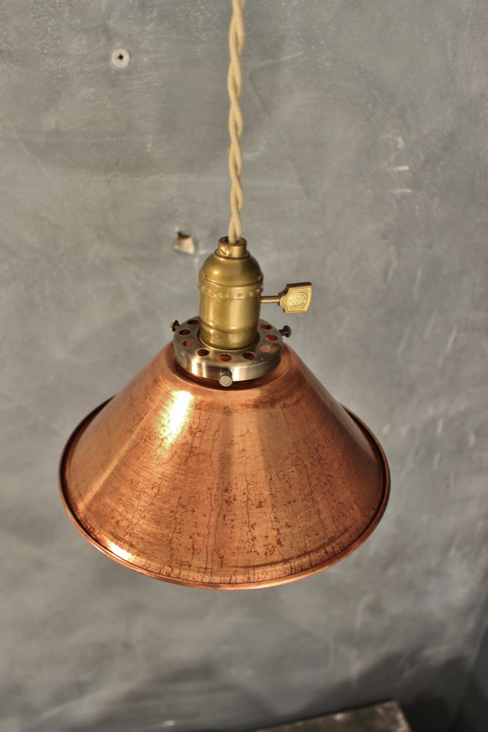 Weathered Copper Pendant Lamp Vintage Industrial Hanging - Etsy