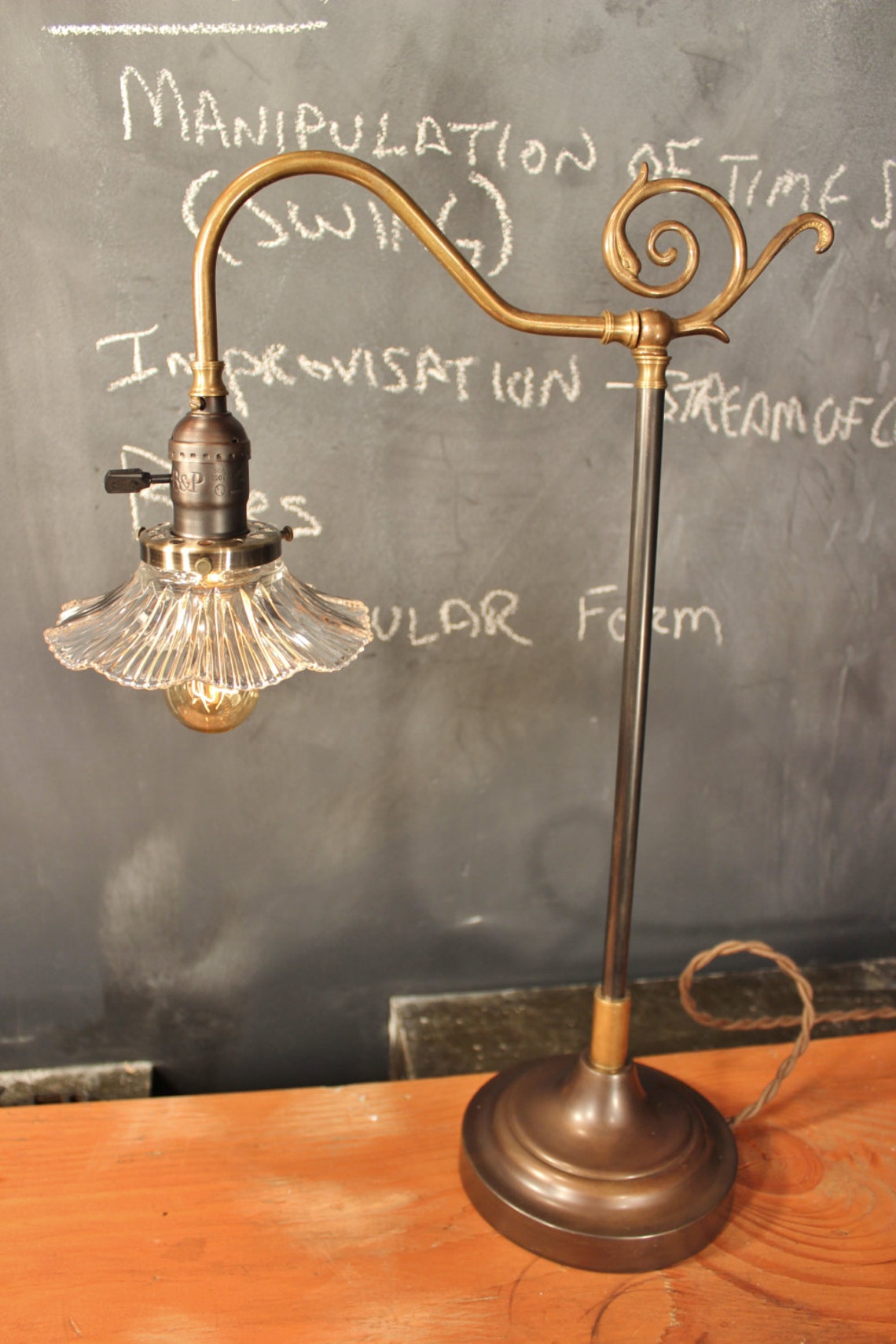 Antique Parisian Parlor Lamp - Pharmacy Lamp - Vintage Industrial Desk ...