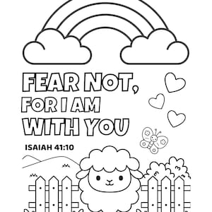 Fear Not Coloring Page for Kids – Isaiah 41:10 Bible Verse – Christian ...