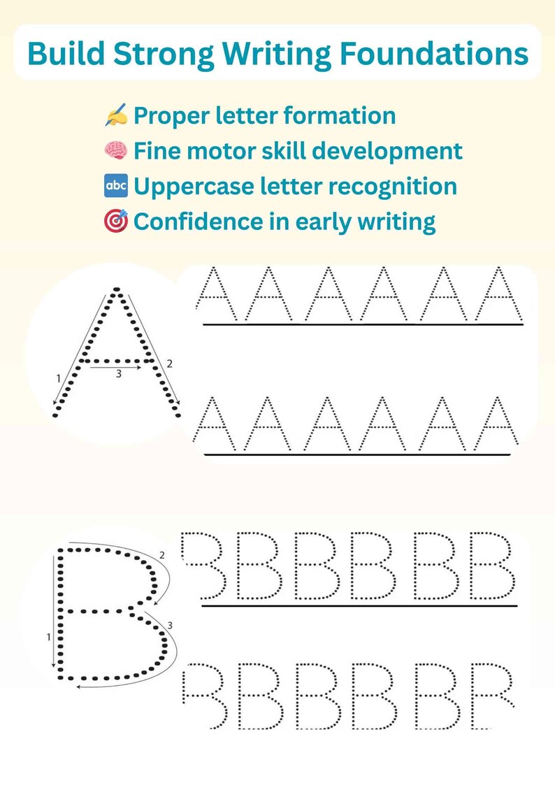 ABC Uppercase Letter Tracing Workbook | A-Z Handwriting Practice (PDF ...
