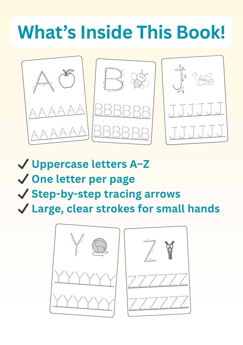 ABC Uppercase Letter Tracing Workbook | A-Z Handwriting Practice (PDF ...