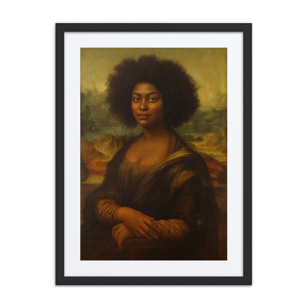 Mona Lisha – Framed Afrocentric Art Print With Mat | Black Renaissance ...