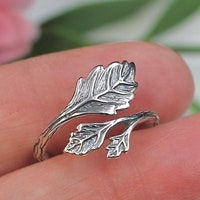 Maple Oak Ring, Sterling Silver Leaf Ring, Autumn Forest Jewelry ...