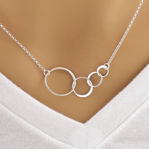 Four Circle Necklace Four 4 Generations Necklace Gifts - Etsy