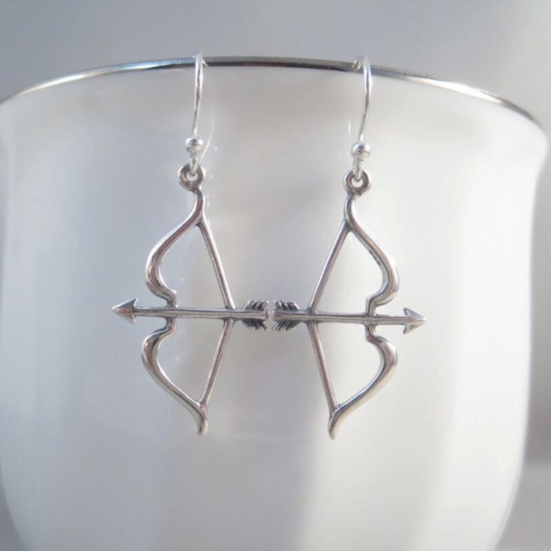 Silver Bow and Arrow - Etsy
