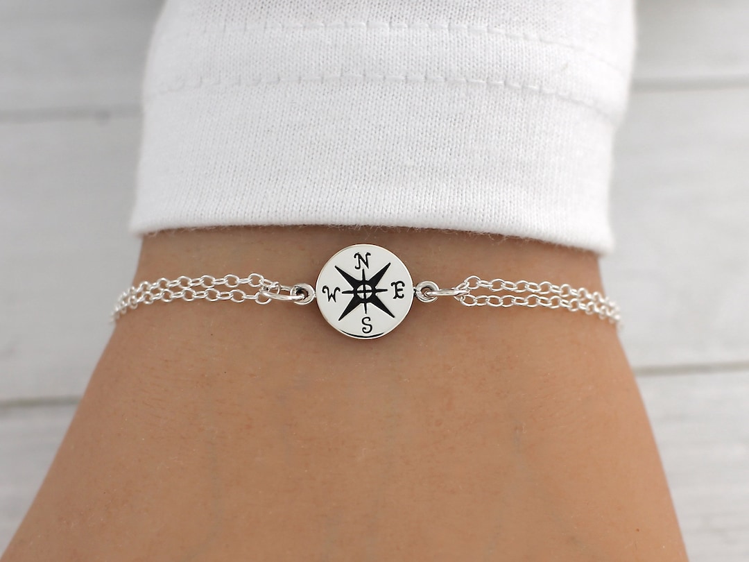 Compass Bracelet | Double Chain Adjustable Compass Bracelet | Not All ...
