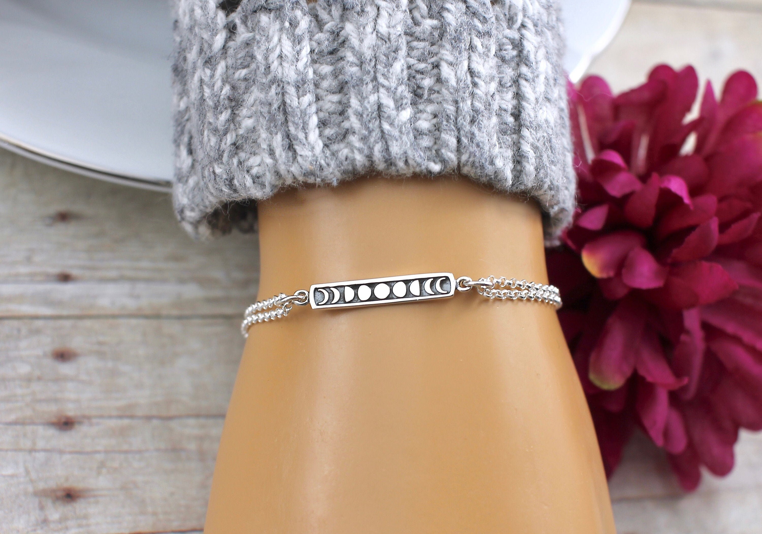 Moon Phase Bracelet Moon Phases Bracelet Moon Bracelet - Etsy