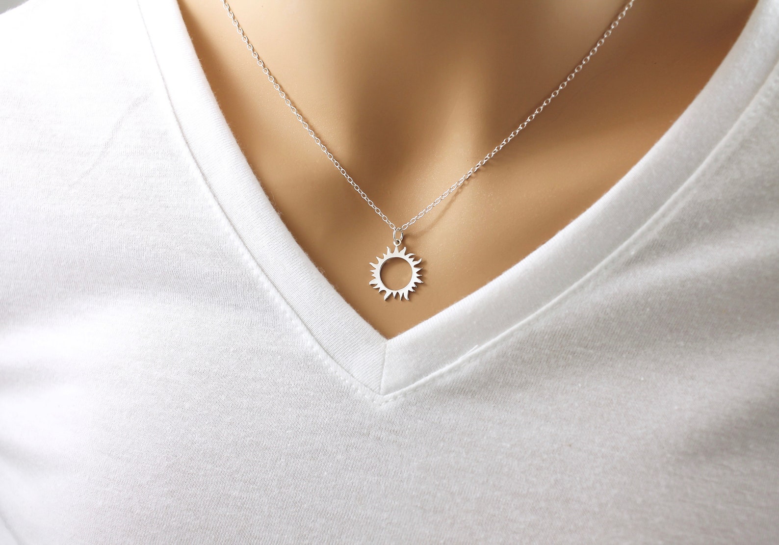 Solar Eclipse Necklace, Sun Necklace, Sunburst Necklace, Celestial Necklace Women, Celestial ...