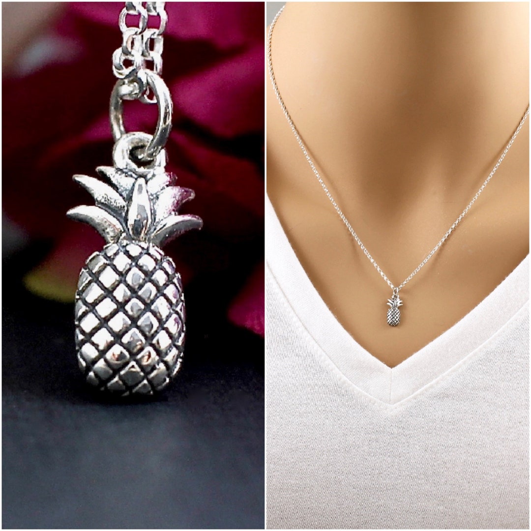 Sterling Silver Pineapple Necklace, Pineapple Gifts for Women ...