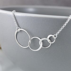 Four Circle Necklace, Four 4 Generations Necklace Gifts Jewelry, Family ...