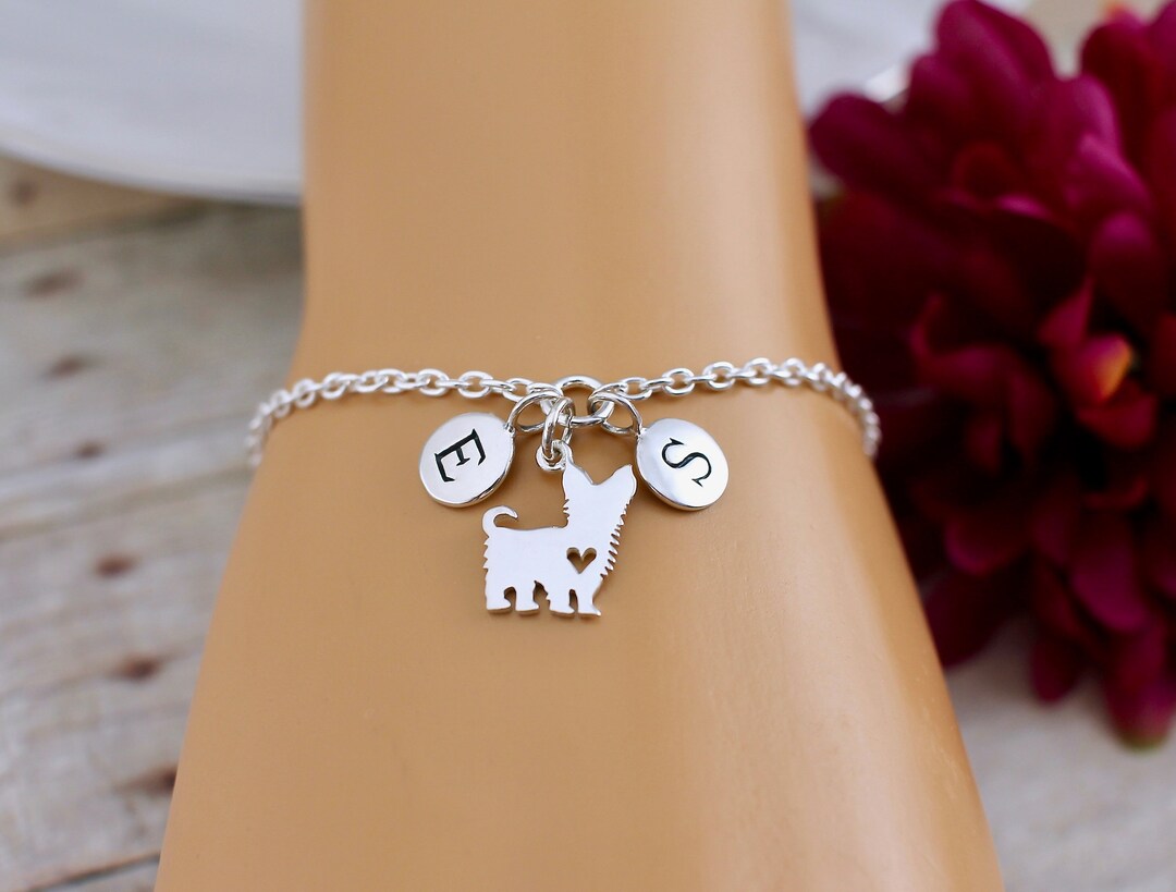 Personalized Yorkie Bracelet, Yorkie Jewelry, Yorkie Memorial Gift ...