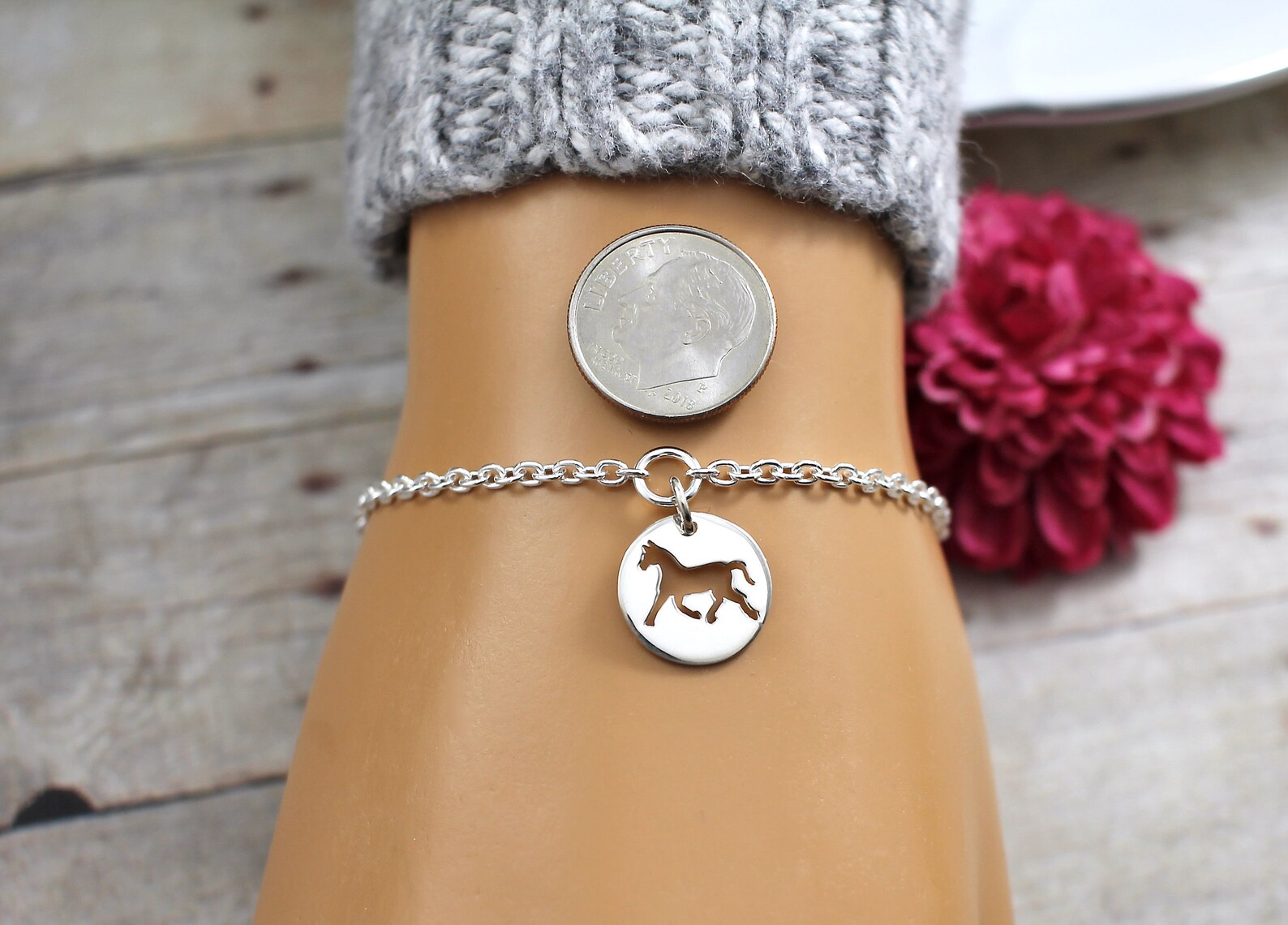 Horse Bracelet Sterling Silver for Women Personalized for | Etsy