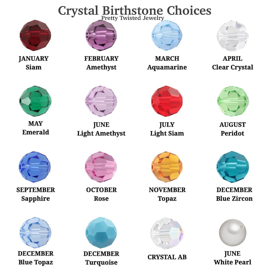 Add a 4mm or 6mm Round Crystal Birthstone, 4mm Round Crystal Birthstone ...