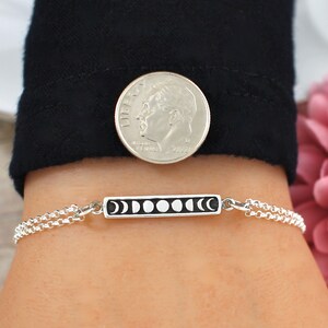 Moon Phase Bracelet, Moon Phases Bracelet, Moon Bracelet, Sterling ...