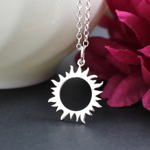 Solar Eclipse Necklace, Sun Necklace, Sunburst Necklace, Celestial ...