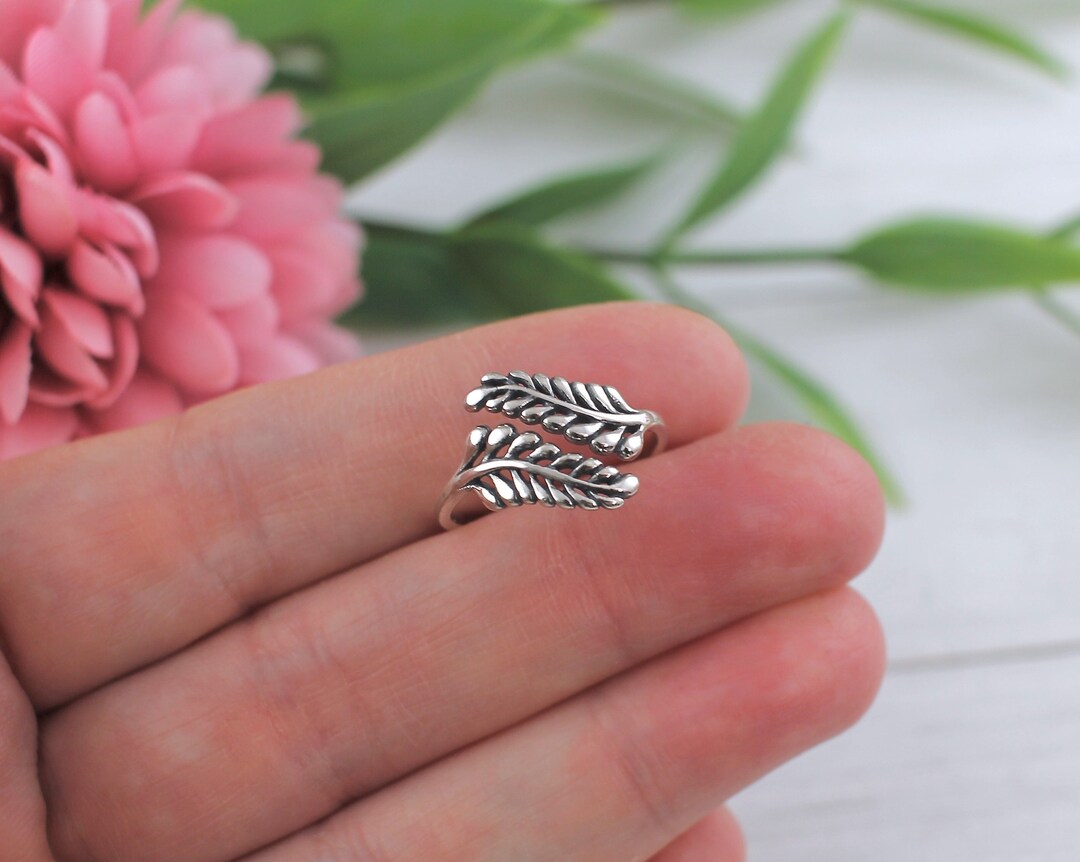 Leaf Ring in Sterling Silver, Fern Ring, Plant Ring, Olive Leaf Ring, Leaves Ring, Fall Leaf ...