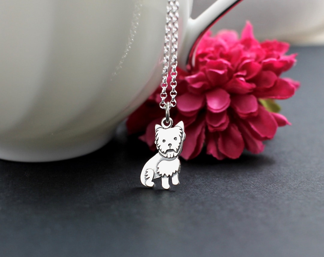 Yorkshire Terrier, Yorkie Necklace, Sterling Silver, Terrier Necklace ...