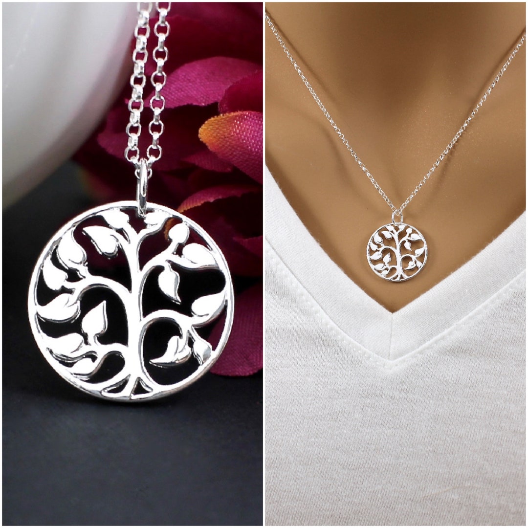 Sterling Silver Family Tree Necklace Tree of Life Necklace - Etsy