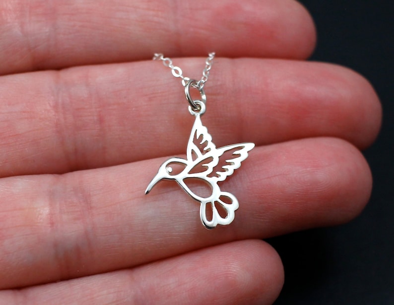 Hummingbird Necklace, Sterling Silver, Hummingbird Jewelry, Hummingbird ...