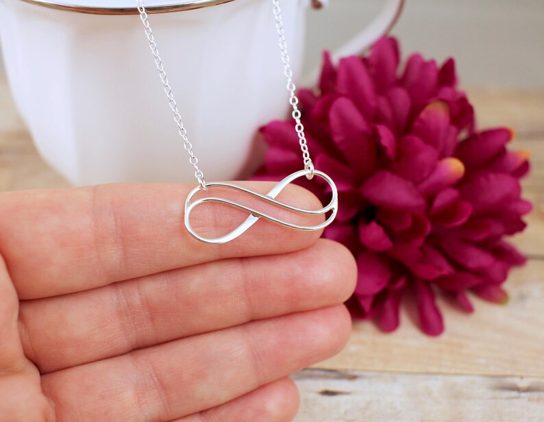 Large Double Infinity Necklace Sterling Silver Infinity | Etsy