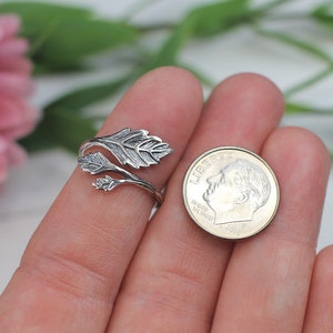 Leaf Ring in Sterling Silver, Fall Leaf Ring, Adjustable Leaf Ring ...