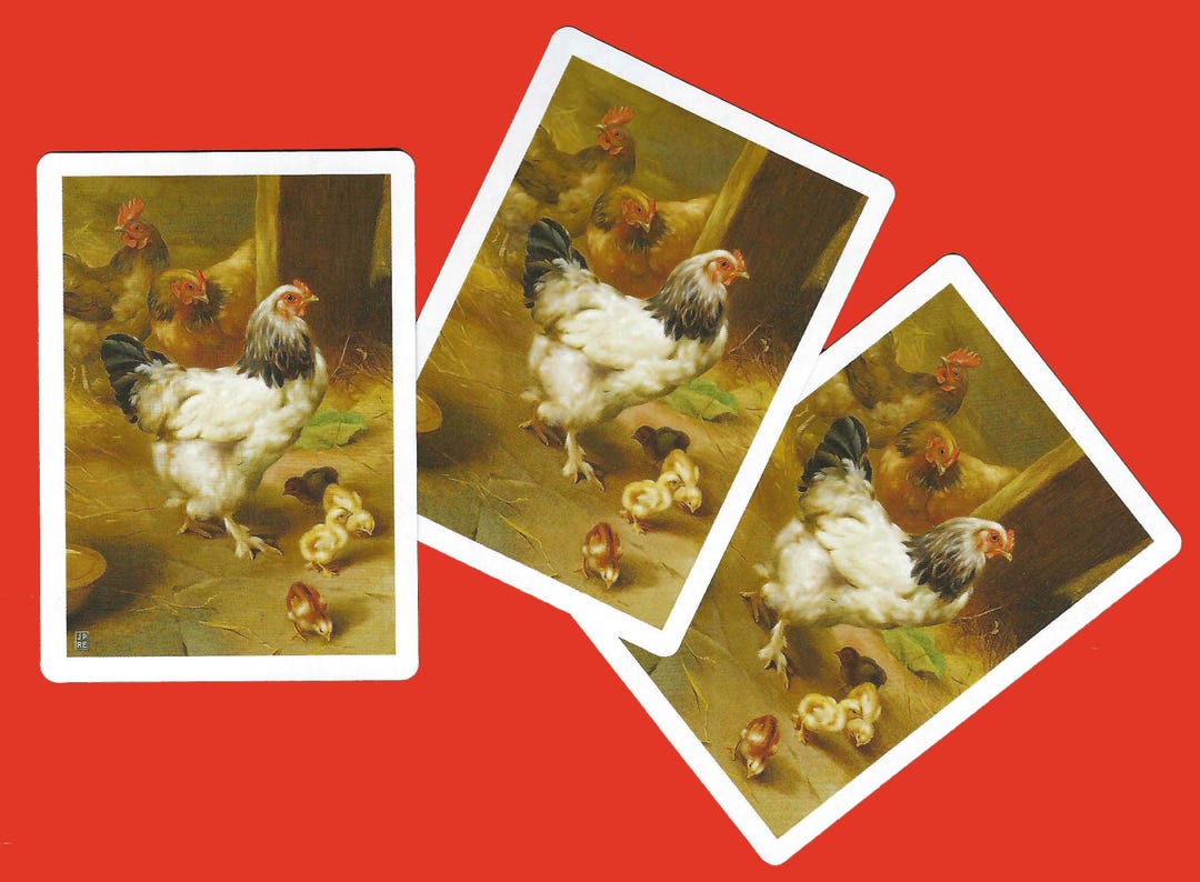 CHICKENS & CHICKS (3) Single Swap Playing Cards Paper Ephemera - Etsy