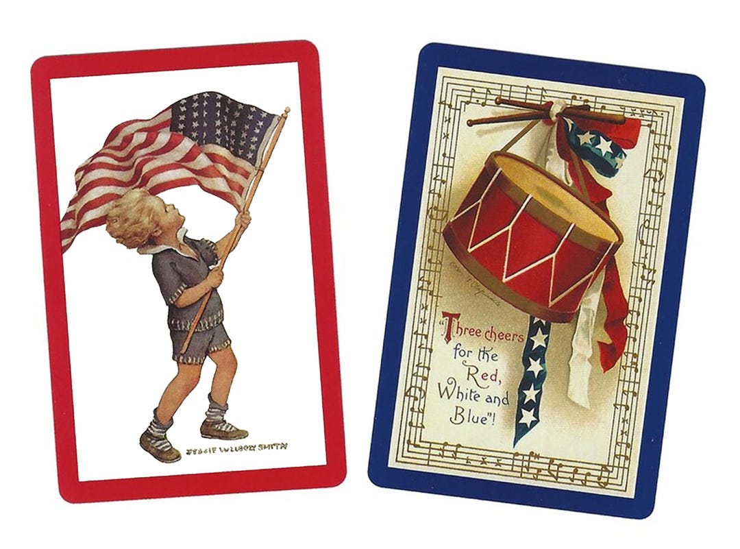 INDEPENDENCE DAY (2) Single Swap Playing Cards Paper Ephemera - Etsy