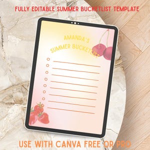 Editable Summer Bucket List Template | 8x10 Canva Printable | Fun ...