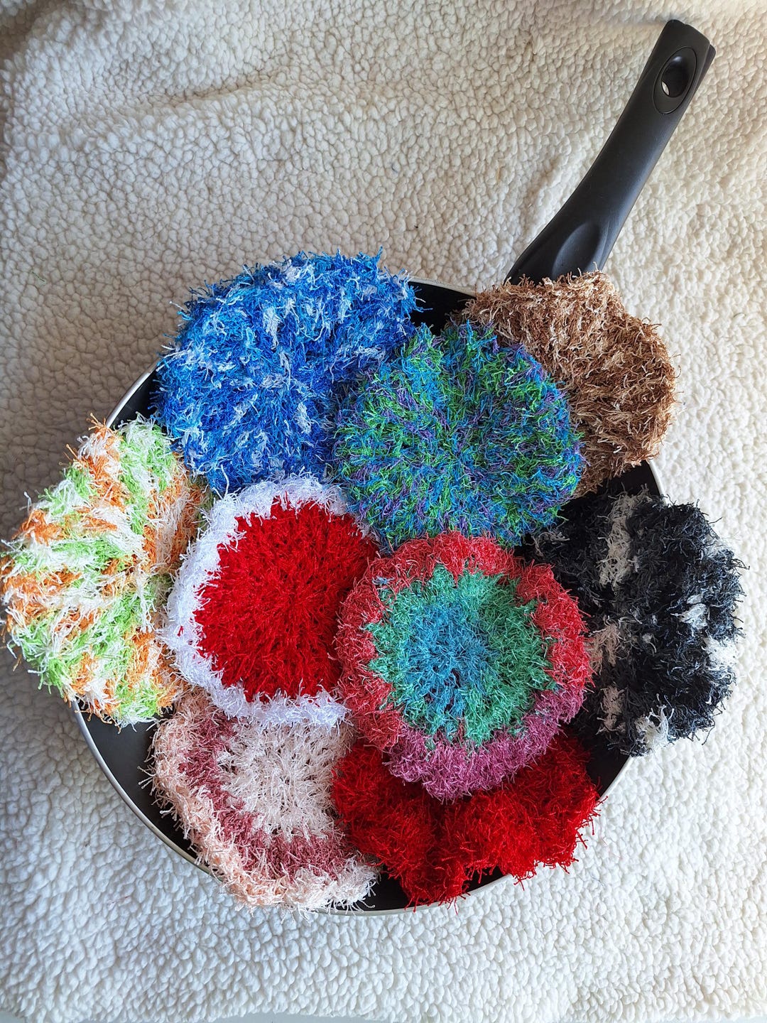 Crochet Dish Scrubby: Non-scratch Pot Scrubber, Cleaning Rag - Etsy