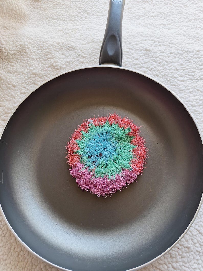 Crochet Dish Scrubby: Non-scratch Pot Scrubber, Cleaning Rag - Etsy