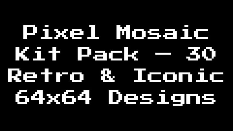 Pixel Mosaic Template Pack | 30 Printable 64x64 Designs for Perler ...