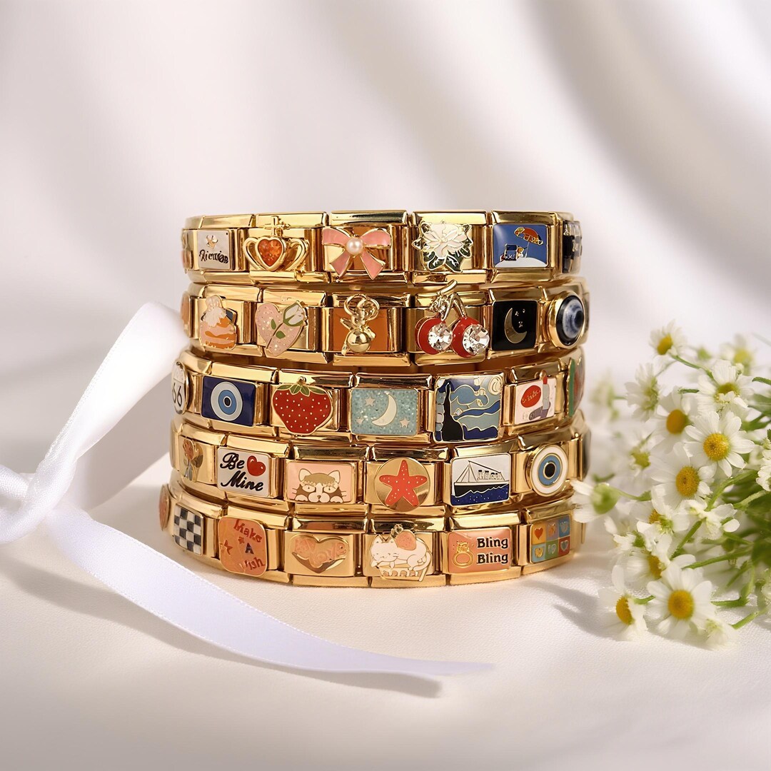 Custom Italian Charm Bracelet,gold Italy Charms for Women,handmade ...