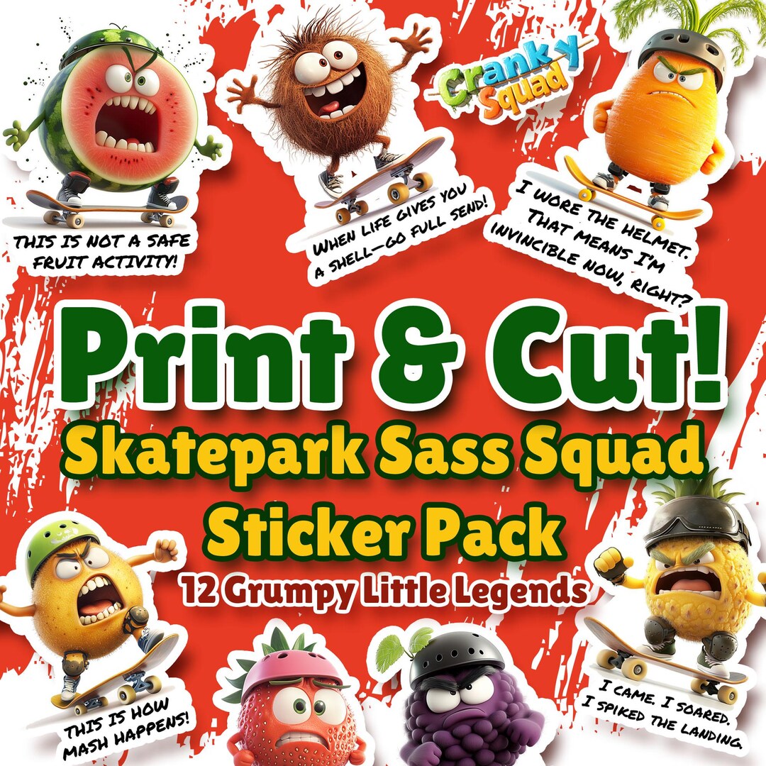 Ramp Rascals (the Grumpy Kind) – Cranky Squad Skateboarding Sticker Set ...