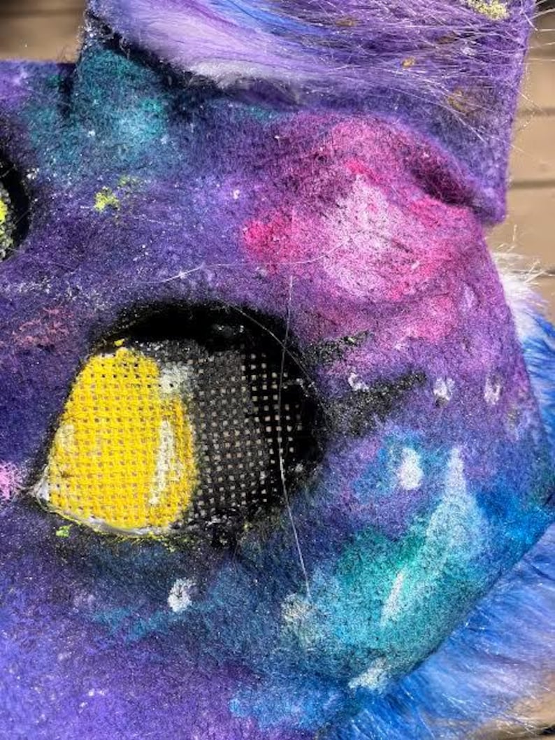Therian Mask Space Cat Handmade Felted Furred Premade Furry Cosplay Galaxy - Etsy