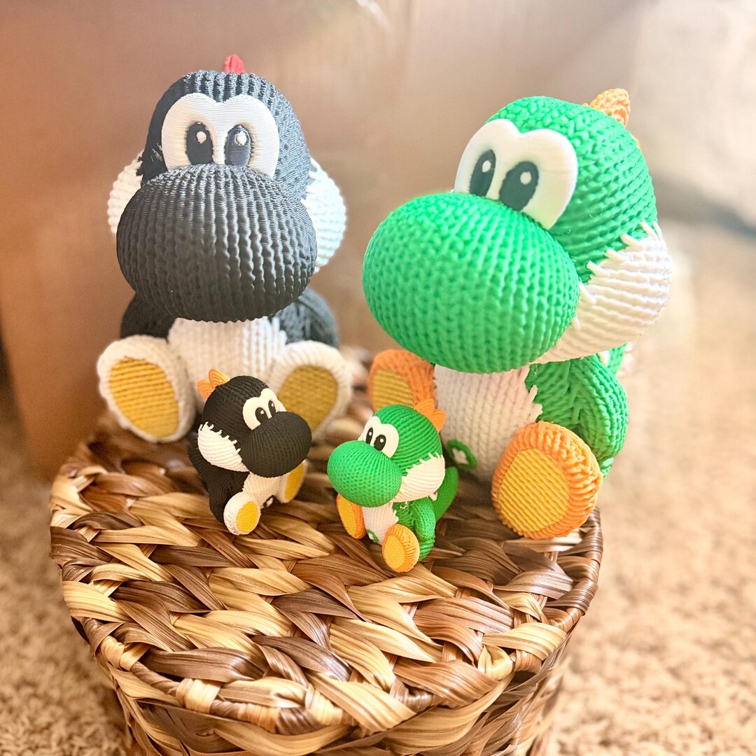 Jumboshi Mega Yarn Yoshi: 3D Printed Knit-effect Collectible Big Yoshi ...