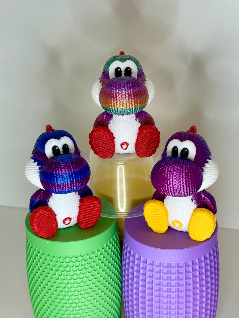 Yoshi Figure 3D Printed Knit-effect Limited Colorway #1 Bundle | Cute ...