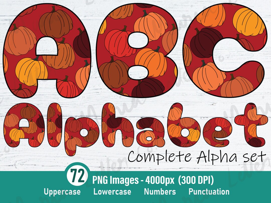 Pumpkin Alphabet Clipart | Fall Thanksgiving Letters (digital Download ...