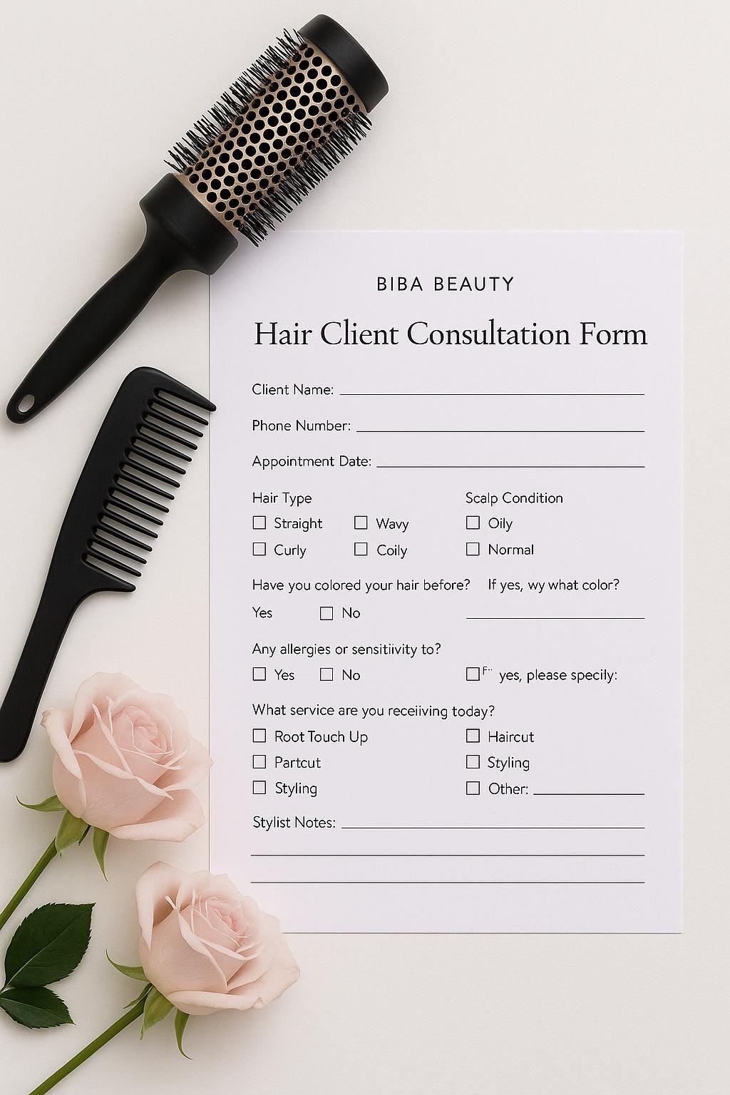 Hair Client Consultation Form | Printable PDF for Hair Stylists | BIBA ...