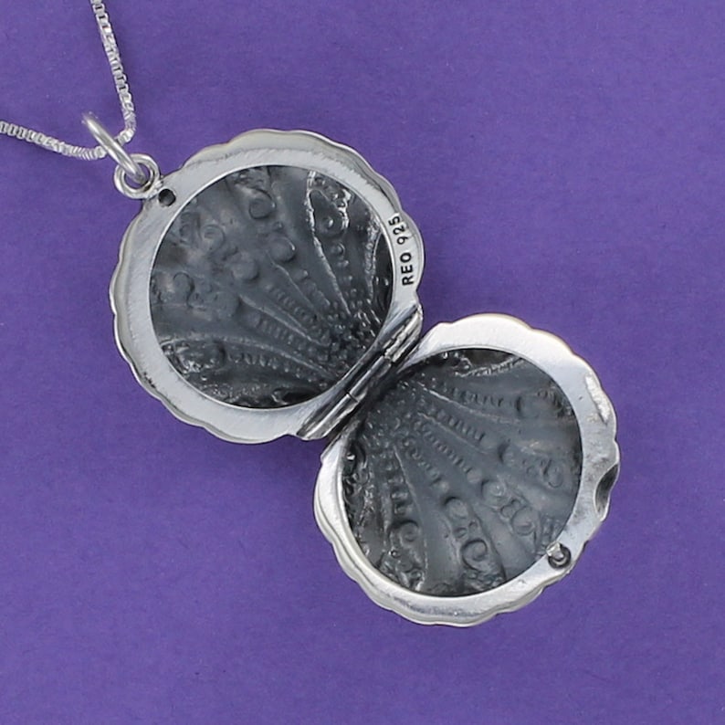 SEASHELL LOCKET Necklace 925 Sterling Silver on Custom - Etsy