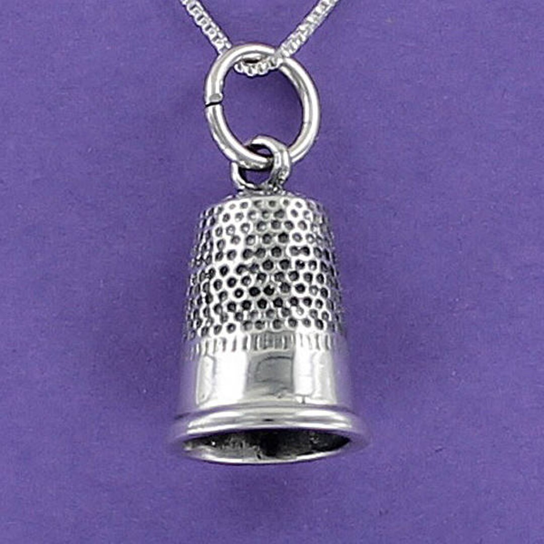 THIMBLE Necklace 925 Sterling Silver on Gift Card With - Etsy