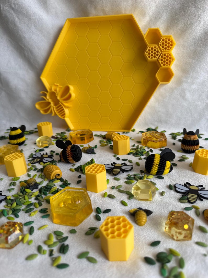 Honeycomb Bee Trays | Loose Parts | Counters & Roller - Etsy