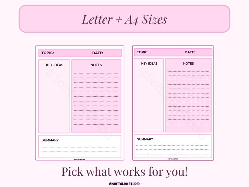 Pastel Pink Cornell Notes Template, Goodnotes & Notability Compatible ...