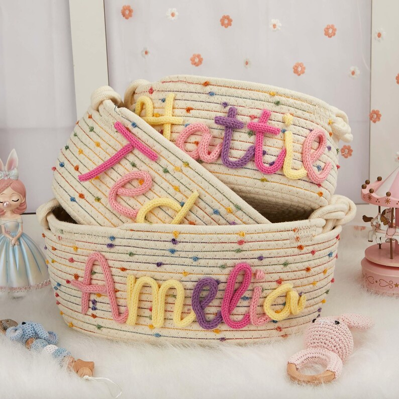 Customized Colorful Dots Basket | Baby Shower Gift | Baby Gift | Baby ...