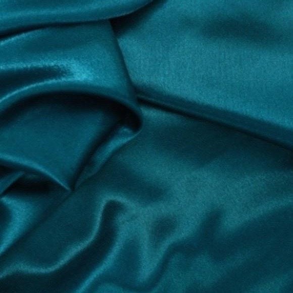Silk satin Teal Fabric Dark Blue Supplies Fabric by yard cheap | Etsy